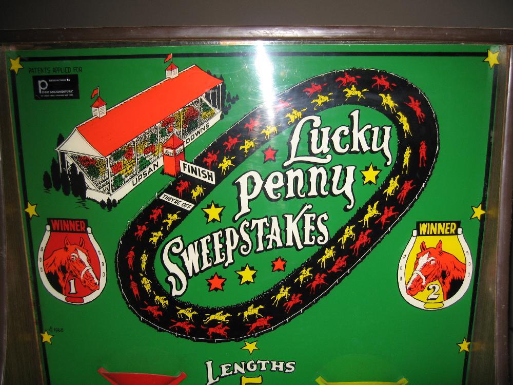 Lucky Penny Sweepstakes 1968 by Penny Amusements coin operated ...