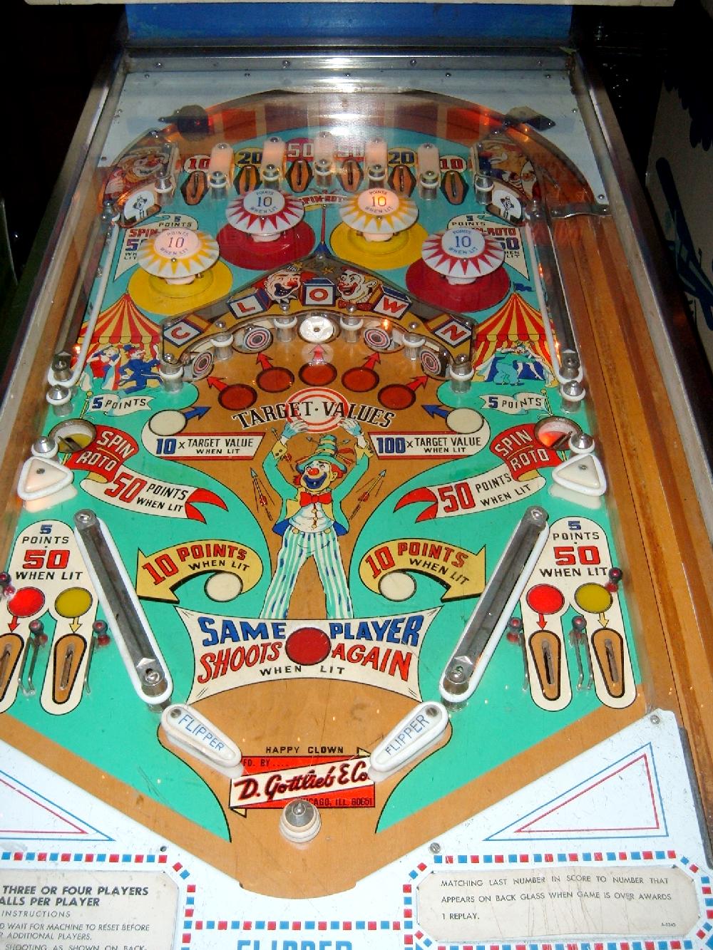 Gottlieb Happy Clown pinball machine - collector buying