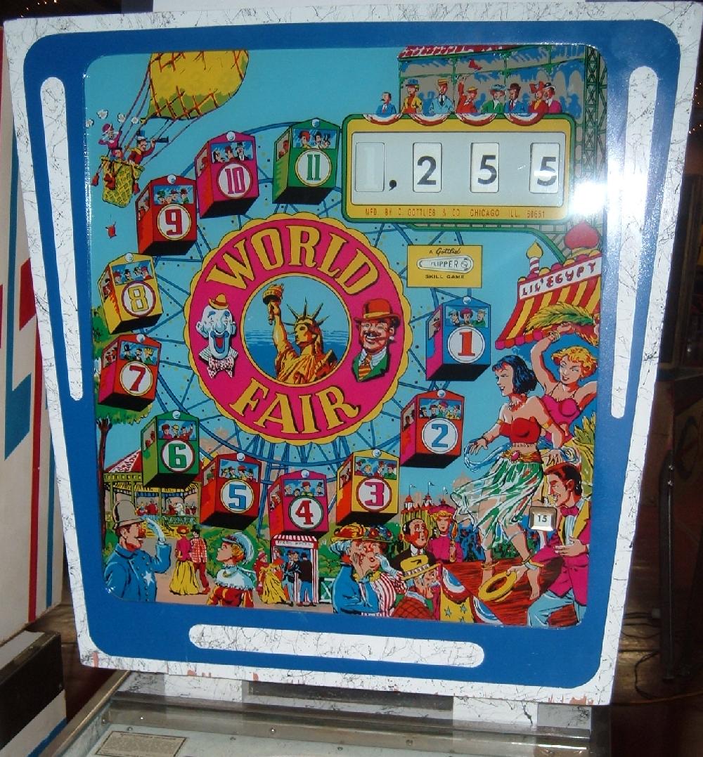 Gottlieb World Fair 1964 coin operated pinball wedgehead game