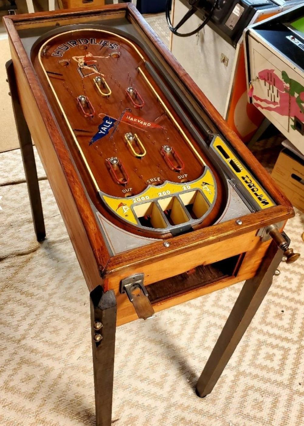 1934 Van-Scho Corp Hurdles pinball, pre-WW2, collector buying