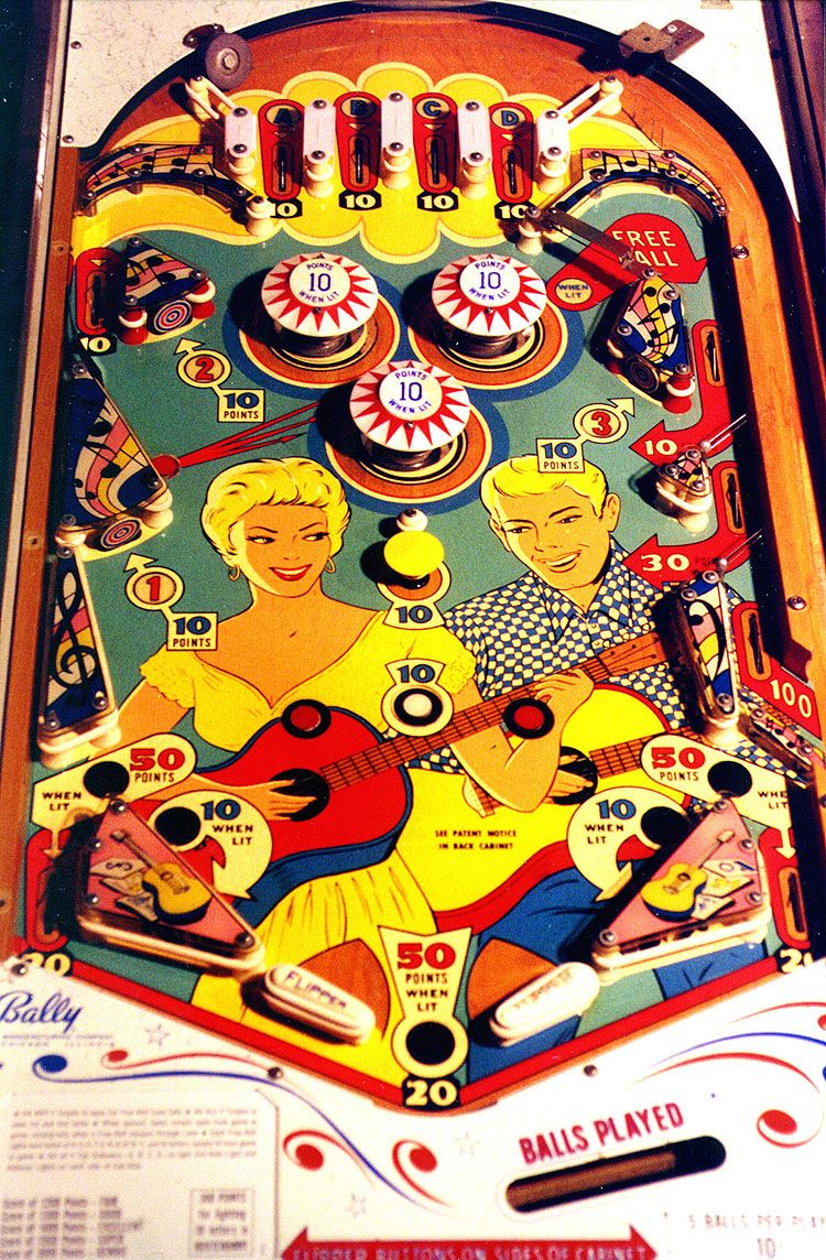 Bally Hootenanny pinball machine 1963 USA coin operated arcade pinball game